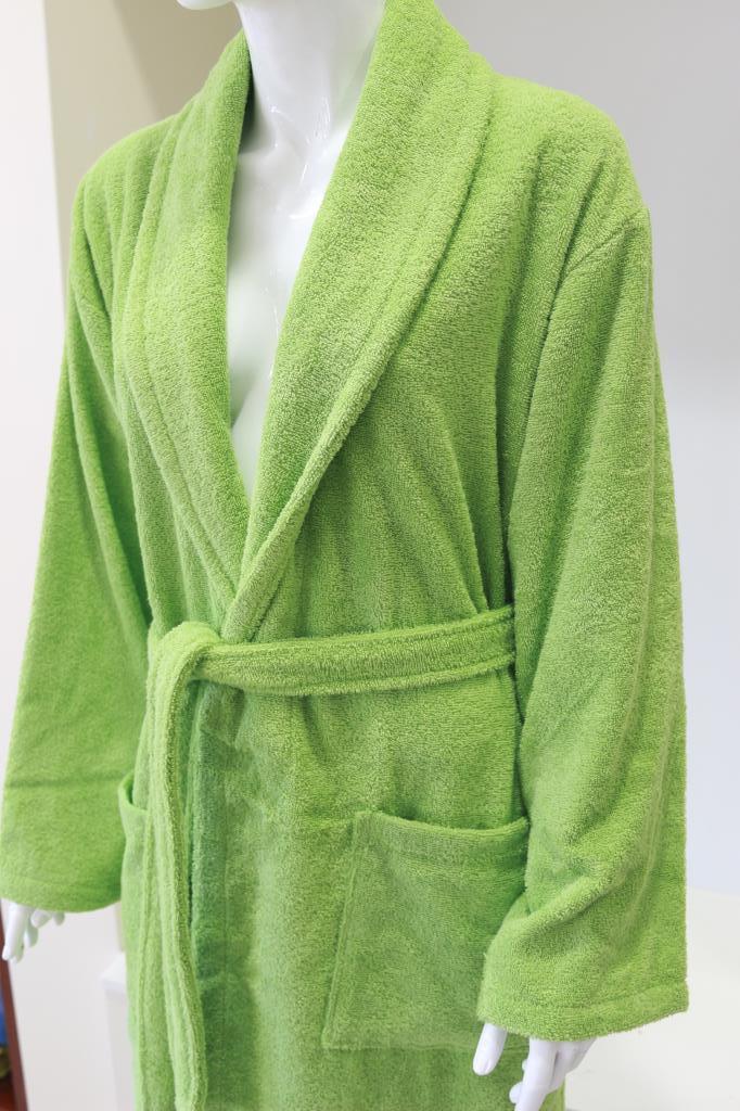 CottonVerse Şalyaka Bornoz – %100 Pamuk, Unisex Yeşil – Ender Home